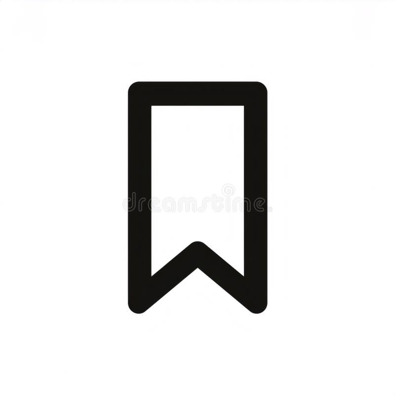 Simple Black Bookmark Icon on White Background, Representing Saving or ...