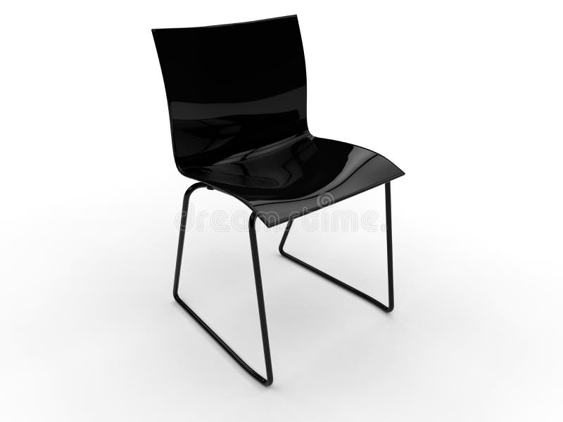 Black Chair and Wooden Desk Workplace. Vector Illustration Stock Vector ...