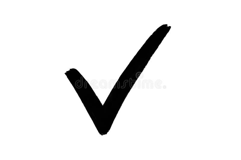 Check Mark Symbol in Black Ink, Hand Drawn Style. Approval and ...