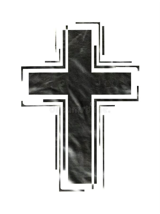 Black Christian Cross on Whitebackground Stock Illustration ...