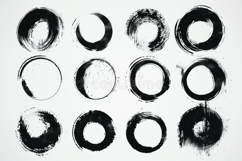 Simple Black Circles on a White Background, Suitable for Various Design ...