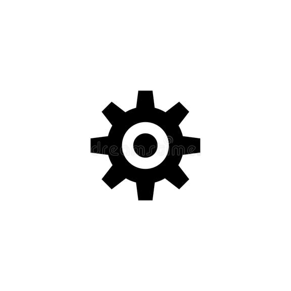 Simple Black Cogwheel Vector Icon for Settings and Mechanics Stock ...
