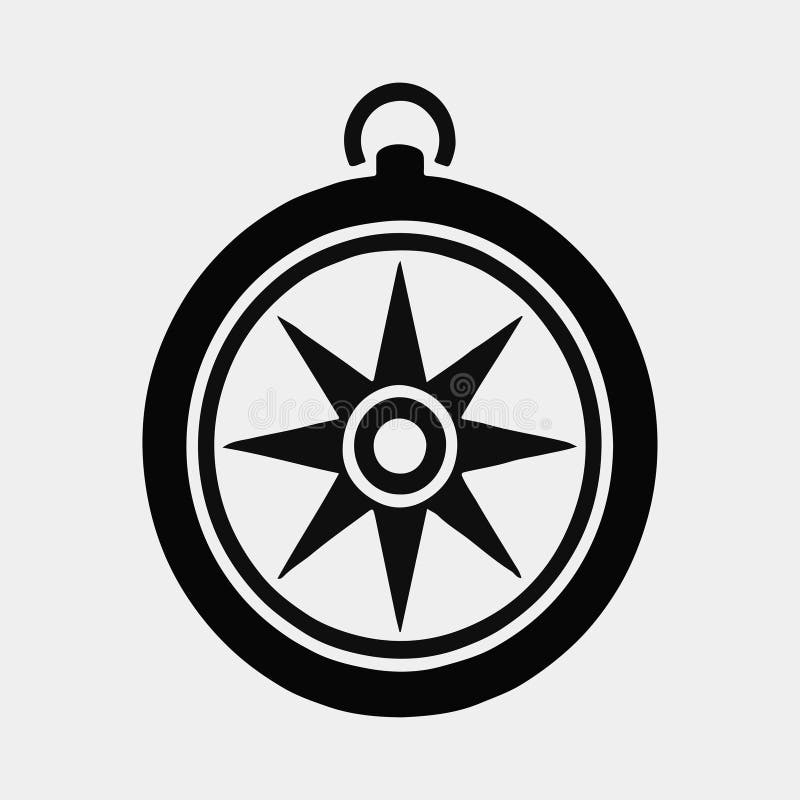 Simple Black Compass Icon Set Stock Vector - Illustration of graphic ...