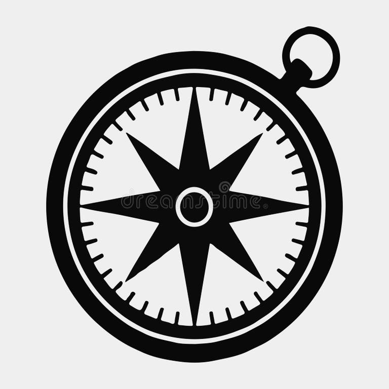 Simple Black Compass Icon Set Stock Vector - Illustration of history ...