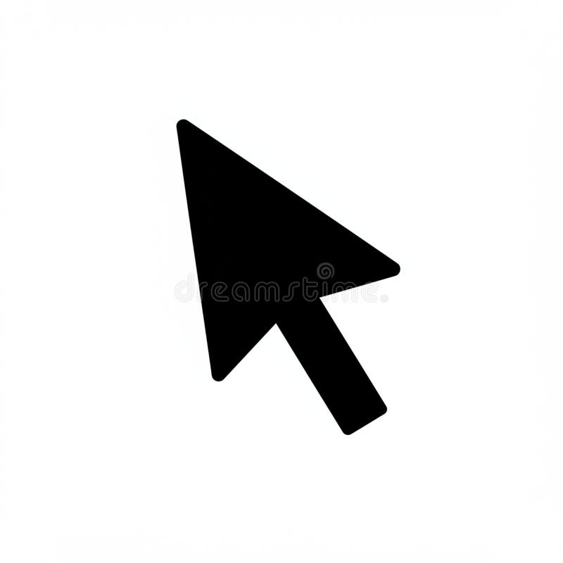 Simple Black Computer Cursor Arrow on a White Background Stock ...