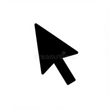 Simple Black Computer Cursor Arrow on a White Background Stock ...