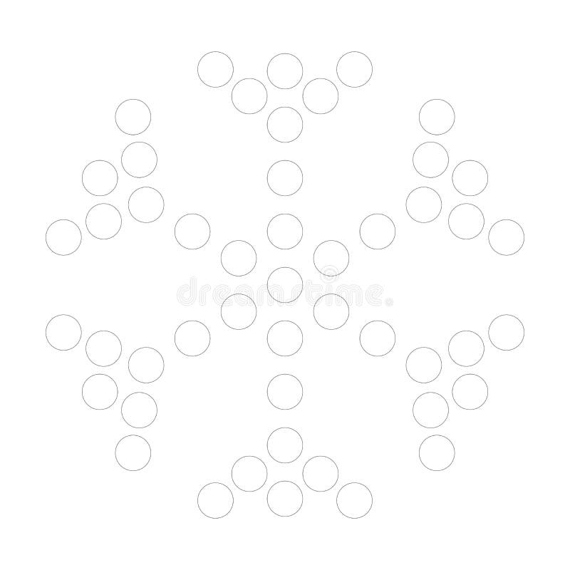 Simple Black Dotted Snowflake. Vector Icon Stock Vector - Illustration ...