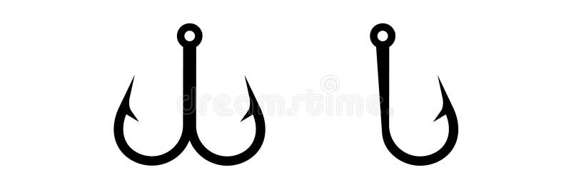 Simple Black Fishing Hooks with Single and Double Hooks Design for ...