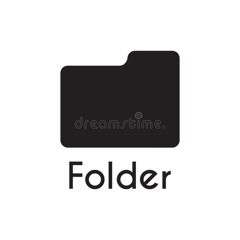 Simple Black Folder Icon Design Stock Illustration - Illustration of ...