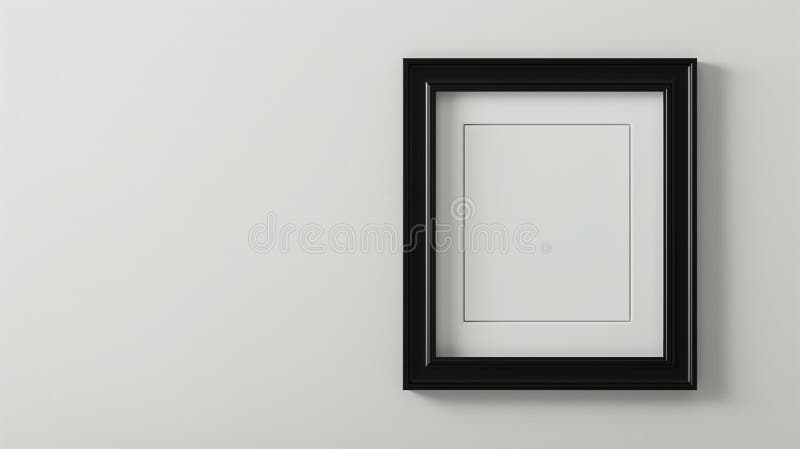 Simple Black Frame with White Background on Light Gray Wall in Modern ...