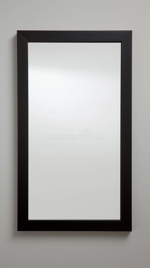 Simple Black-framed Mirror Reflecting Light Minimalistic Modern ...