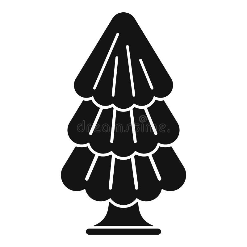 Black Glyph Cedar Tree Icon Standing Tall Stock Illustration ...