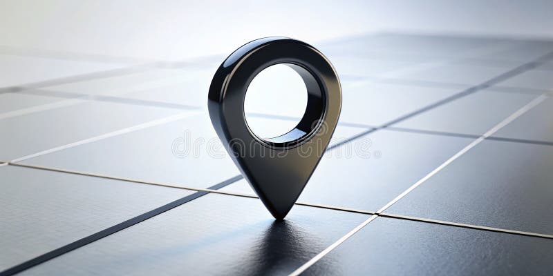 Simple Black GPS Navigation Pin PointtoPoint Illustration on a Clean ...