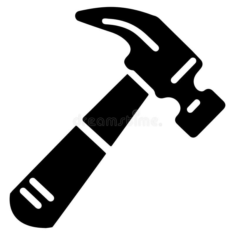 Hammer Icon on White Background Stock Vector - Illustration of ...