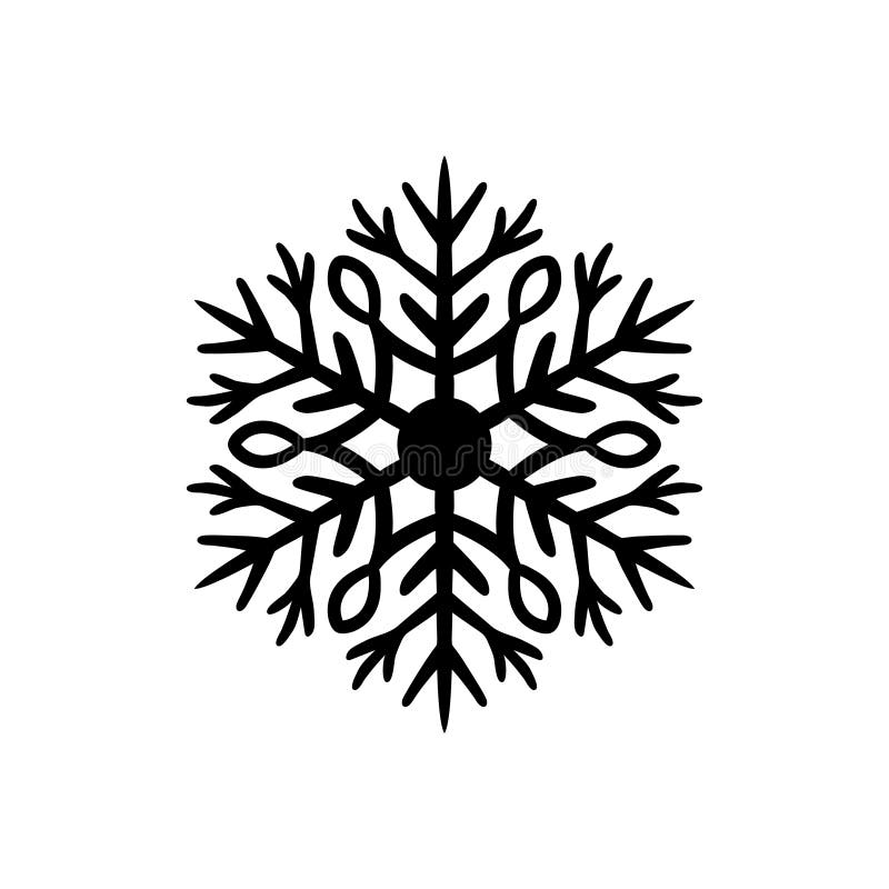 Simple Black Hand-drawn Icon of a Snowflake Stock Vector - Illustration ...