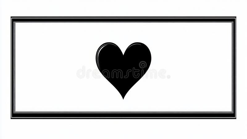 Simple Black Heart on White Background Stock Illustration ...