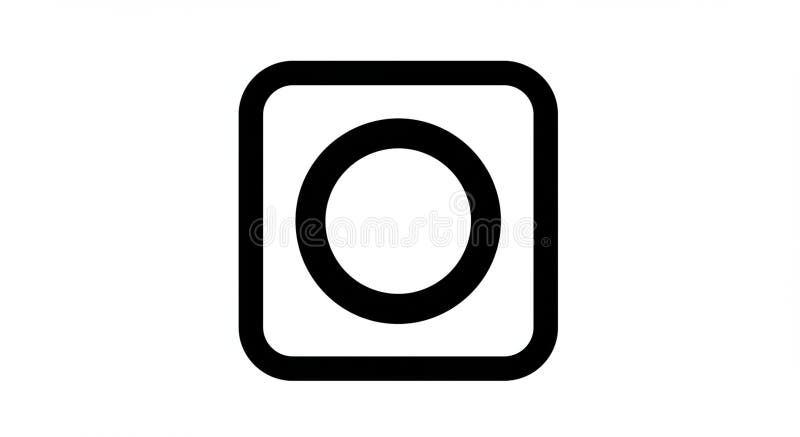 A Simple Black Icon Depicting a Circle Inside a Rounded Square. the ...