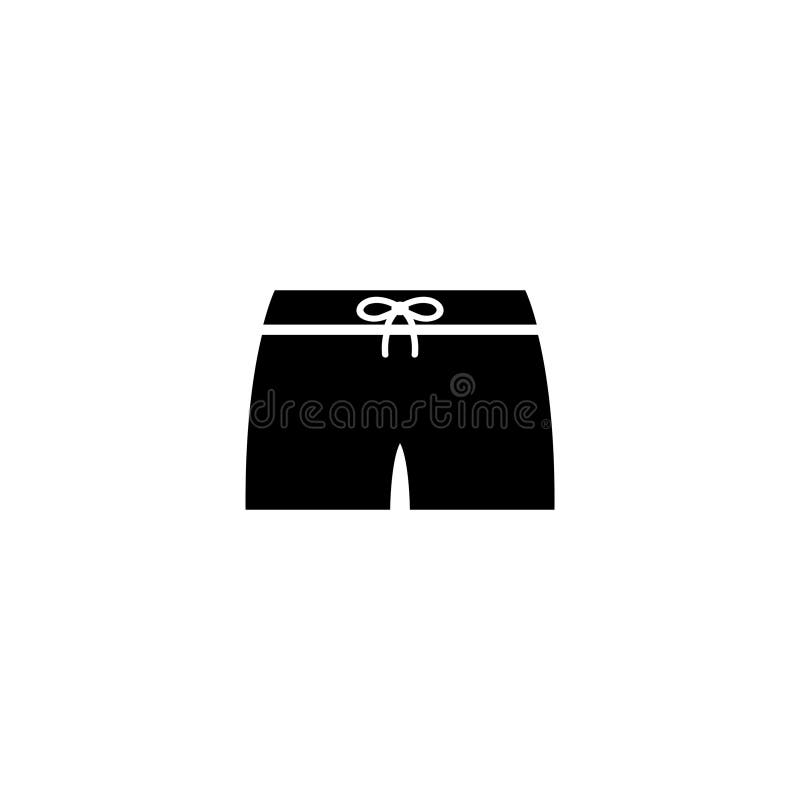 Simple Black Icon of Swimming Trunks with Drawstring Detail Stock Vector - Illustration of icon ...