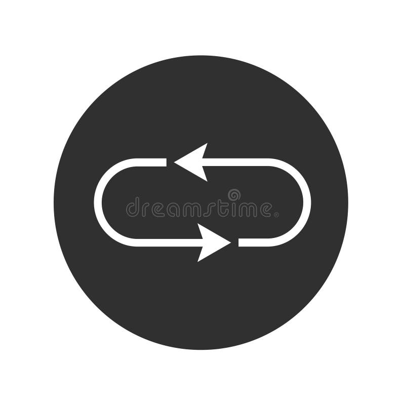 Simple Black Icon on White Background. Repeat Icon. Vector Illustration ...
