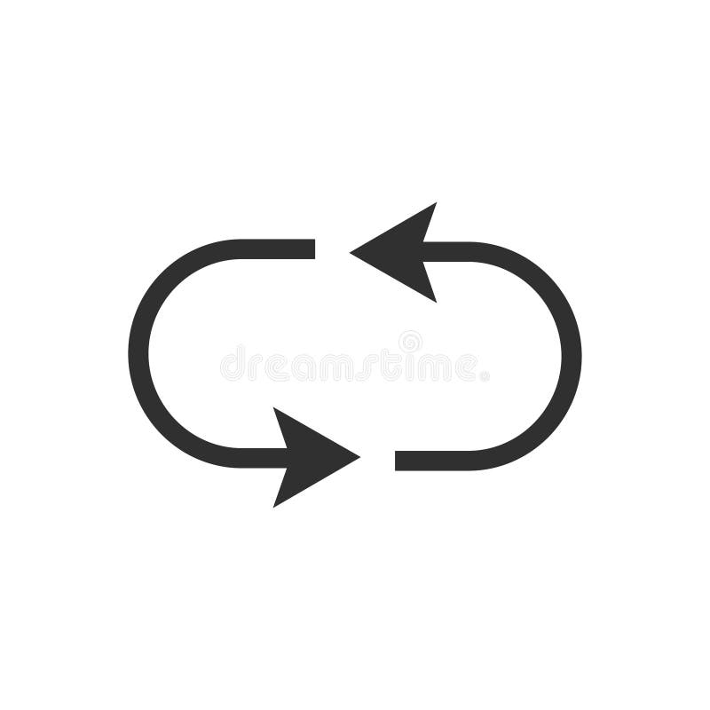 Simple Black Icon on White Background. Repeat Icon. Vector Illustration ...
