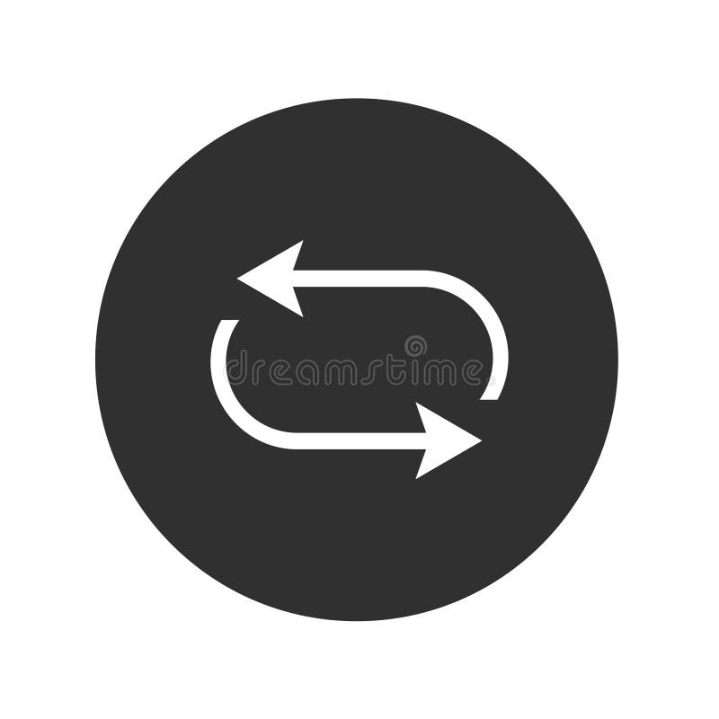 Simple Black Icon on White Background. Repeat Icon. Vector Illustration ...