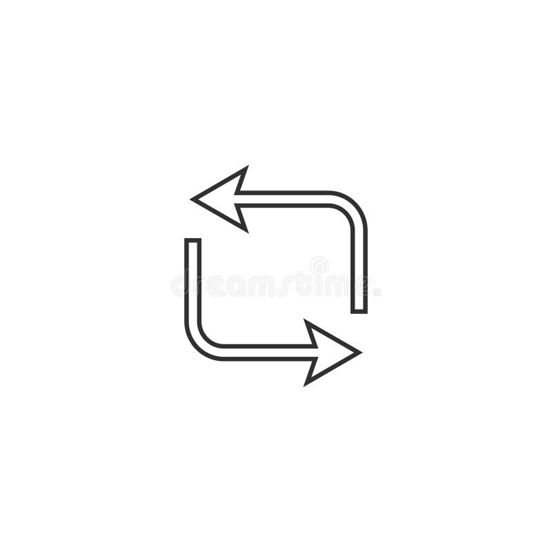 Simple Black Icon on White Background. Repeat Icon. Vector Illustration ...