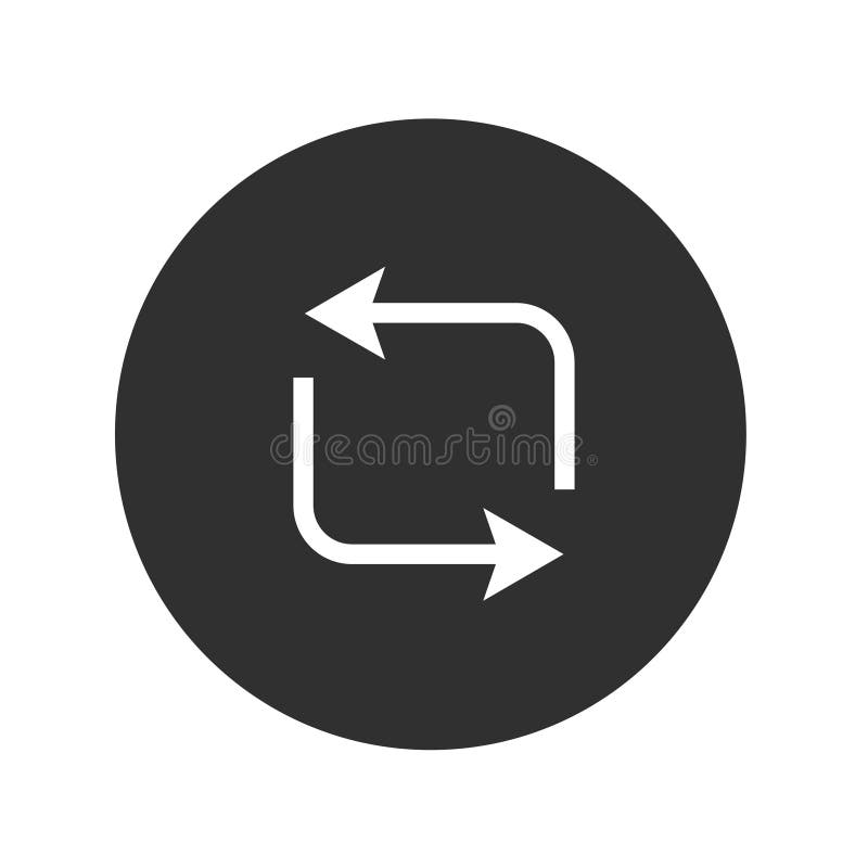 Simple Black Icon on White Background. Repeat Icon. Vector Illustration ...