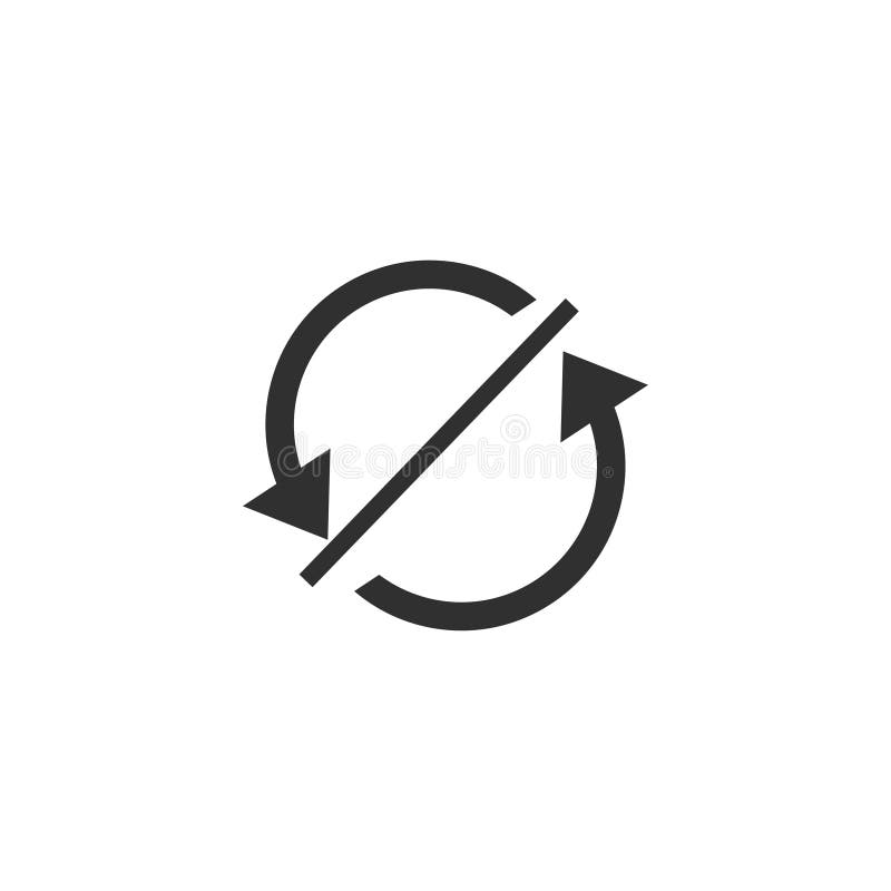 Simple Black Icon on White Background. Repeat Icon. Vector Illustration ...