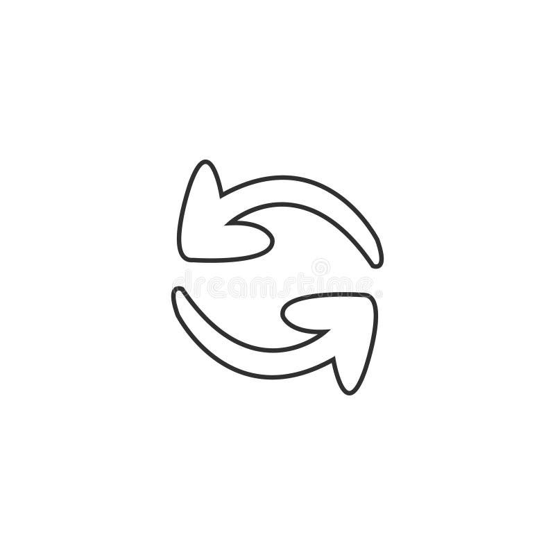 Simple Black Icon on White Background. Repeat Icon. Vector Illustration ...