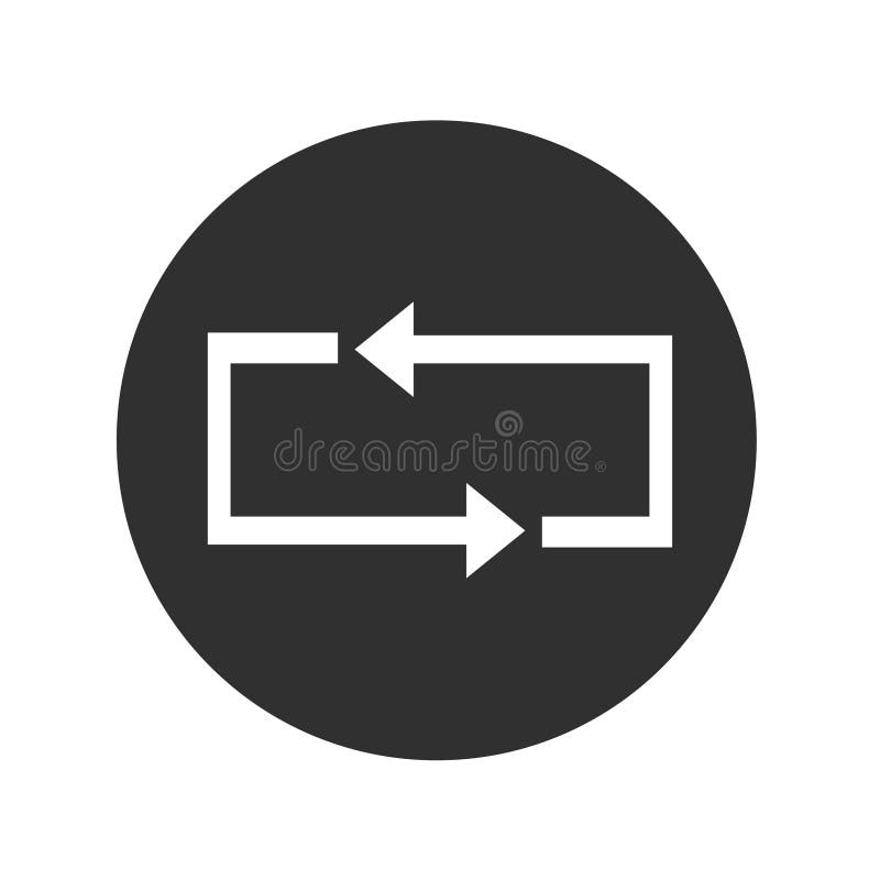 Simple Black Icon on White Background. Repeat Icon. Vector Illustration ...