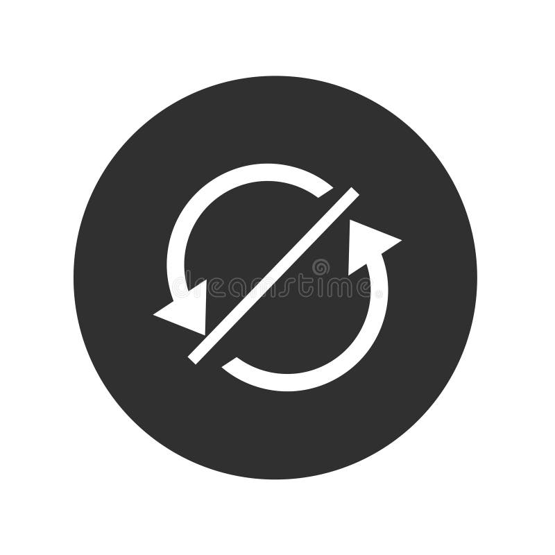 Simple Black Icon on White Background. Repeat Icon. Vector Illustration ...