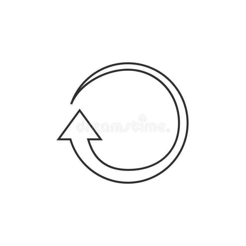 Simple Black Icon on White Background. Repeat Icon. Vector Illustration ...