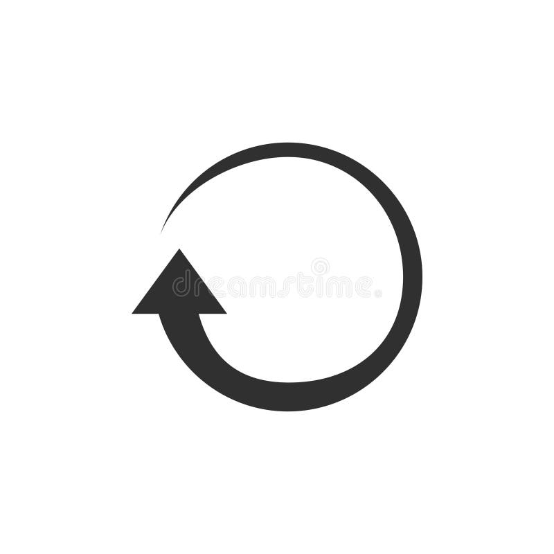 Simple Black Icon on White Background. Repeat Icon. Vector Illustration ...