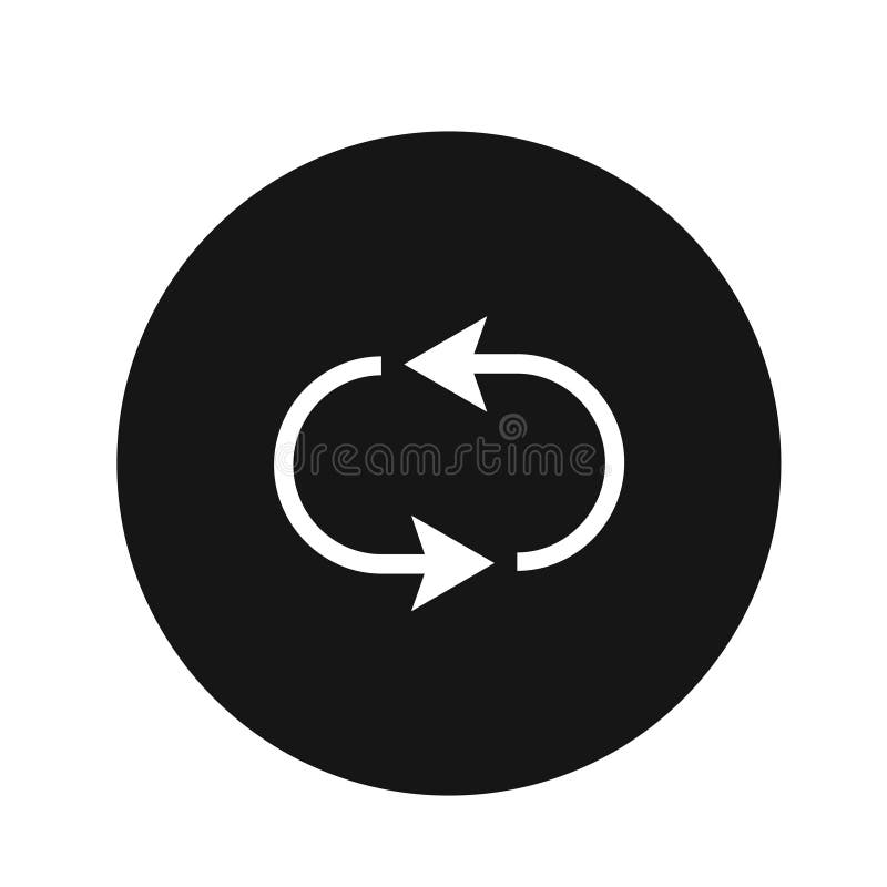 Simple Black Icon on White Background. Repeat Icon. Vector Illustration ...