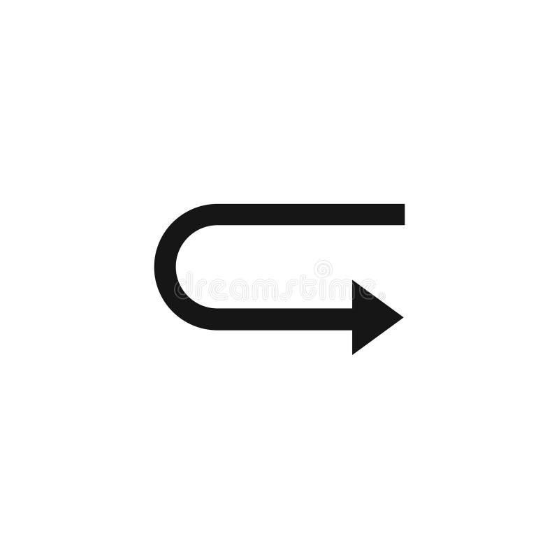 Simple Black Icon on White Background. Repeat Icon. Vector Illustration ...