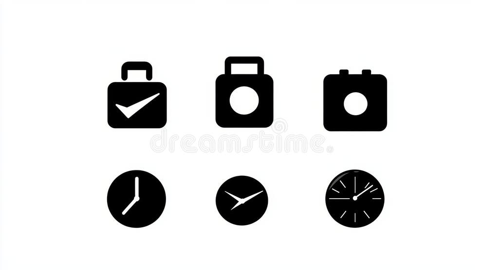 Simple Black Icons Set stock illustration. Illustration of simple ...