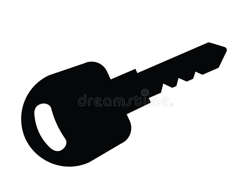 Simple black key stock vector. Illustration of business - 265880806