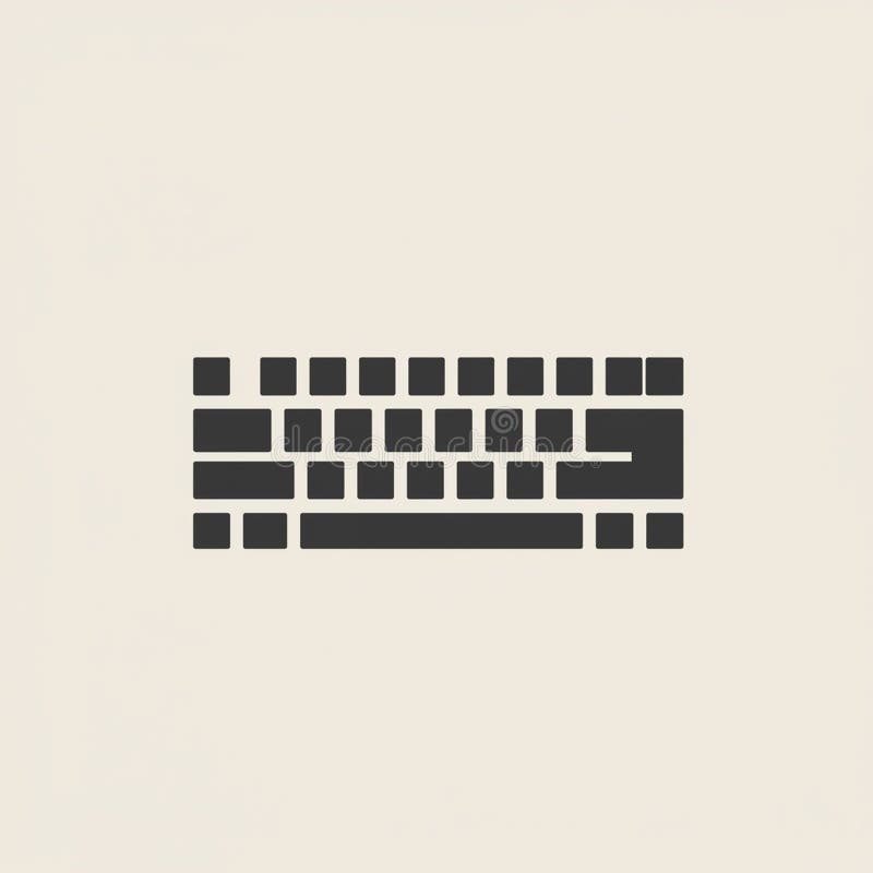 A Simple Black Keyboard Icon on a Light Background. the Icon Displays a ...