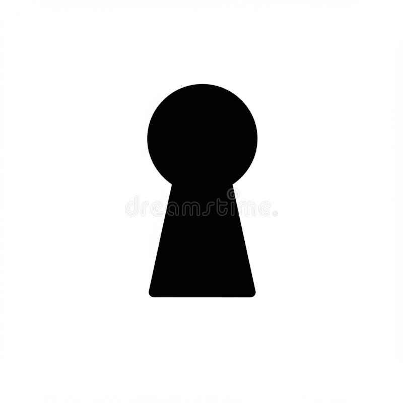 A Simple Black Keyhole Silhouette with a Circular Top and Tapered ...