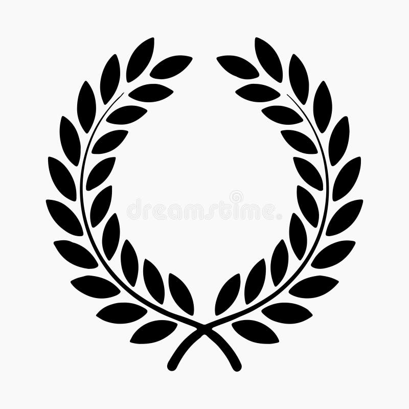 Simple Black Laurel Wreath Vector Graphic Stock Vector - Illustration ...