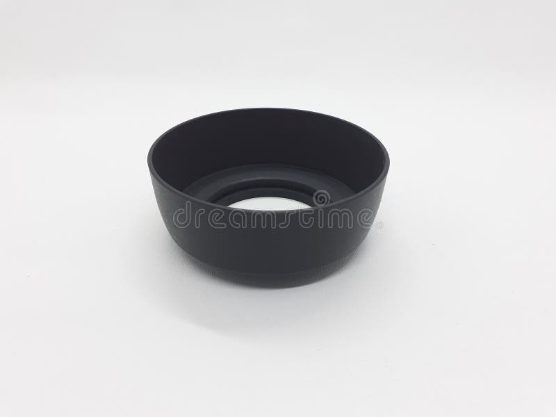 Simple Black Lens Hood for DSLR Camera on White Isolation Background 04 ...