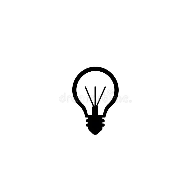 Simple Black Lightbulb Icon Idea Innovation Inspiration Stock ...
