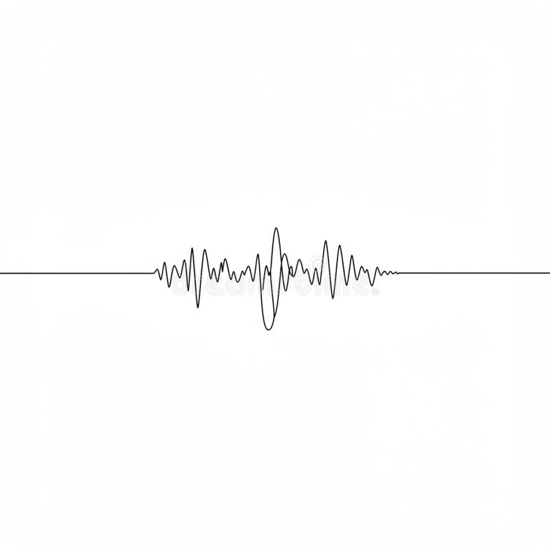 A Simple Black Line Design Resembles an Audio Waveform on a White ...