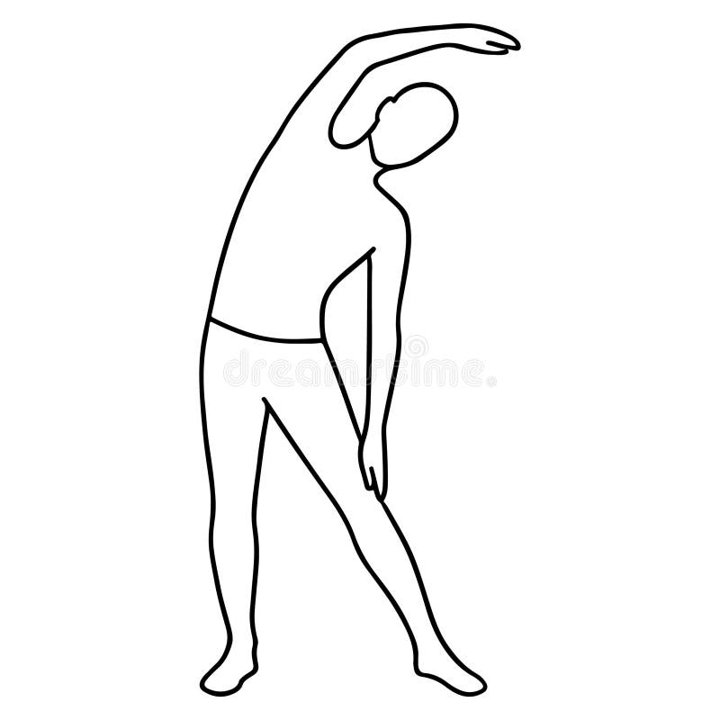 Line Art Illustration of a Person Stretching , Stock Vector ...