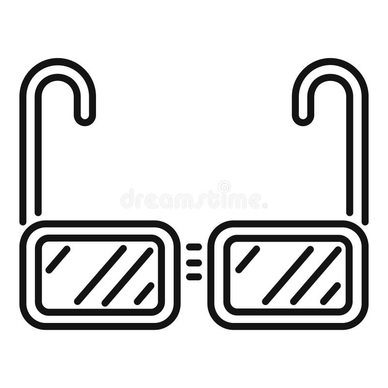 Simple Black Line Glasses Icon Representing Vision and Sight Stock ...