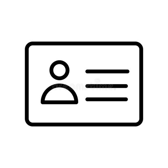 Simple Black Line Icon of a Digital ID Card Stock Illustration ...