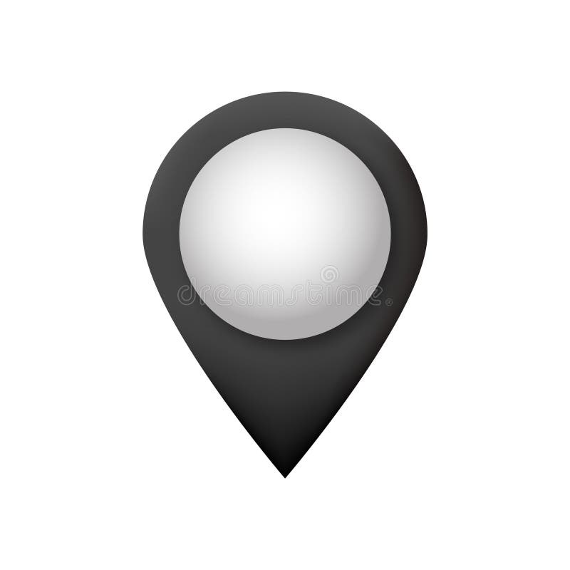 Simple Black Location Marker with White Center Design for Maps and ...