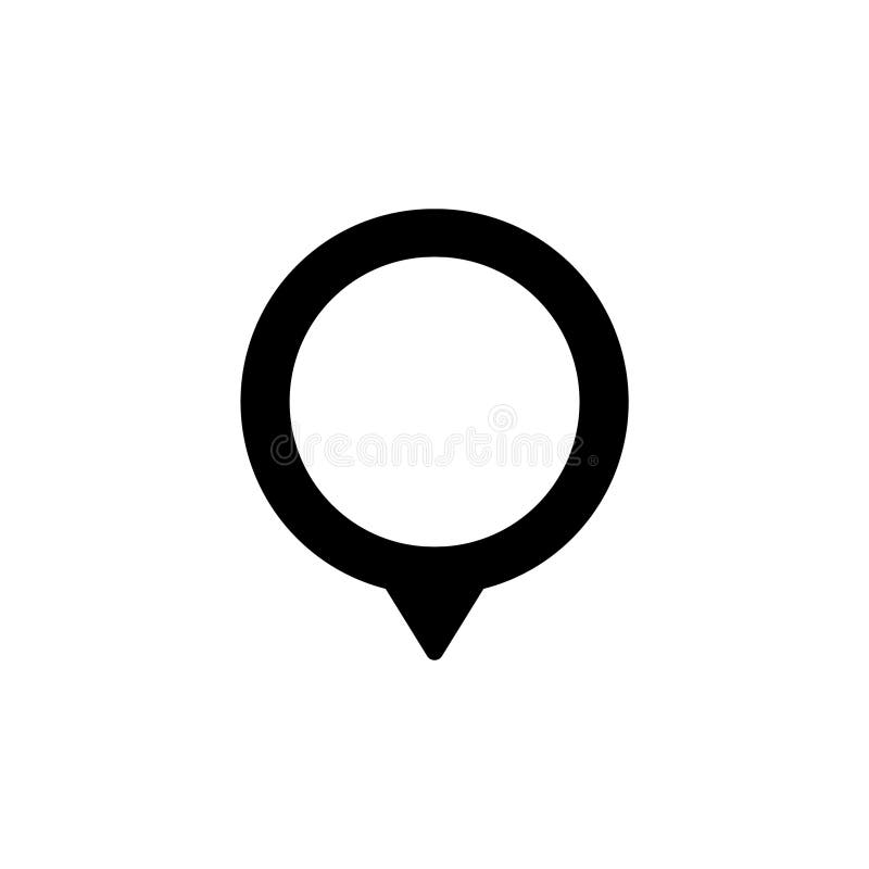 Simple Black Location Pin Icon with Circular Head and Pointed Tail for ...