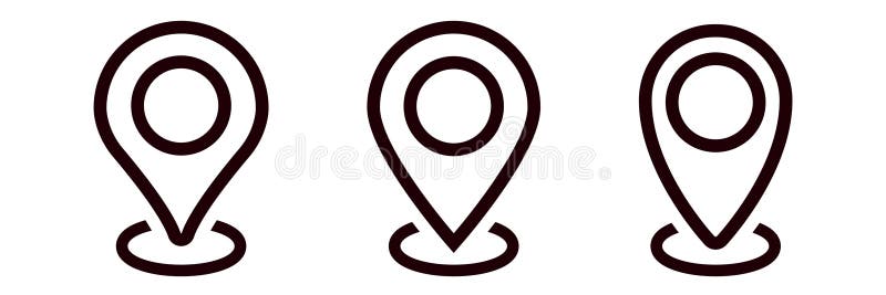 Simple Black Location Symbols in a Minimal Design for Maps and ...