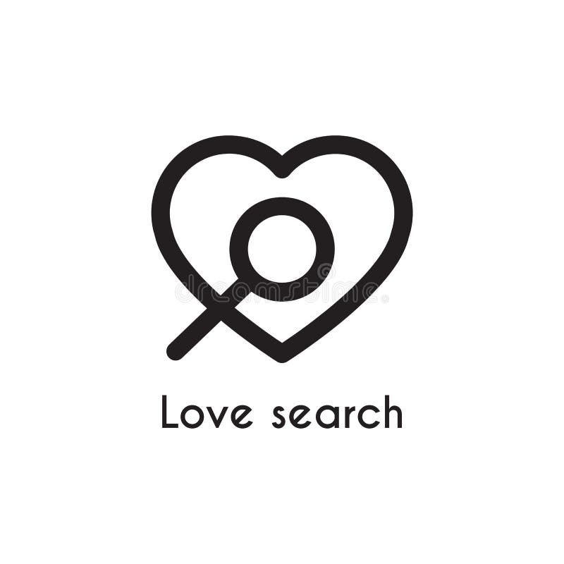 Simple Black Love Search Outline Style Icon Design Stock Vector ...